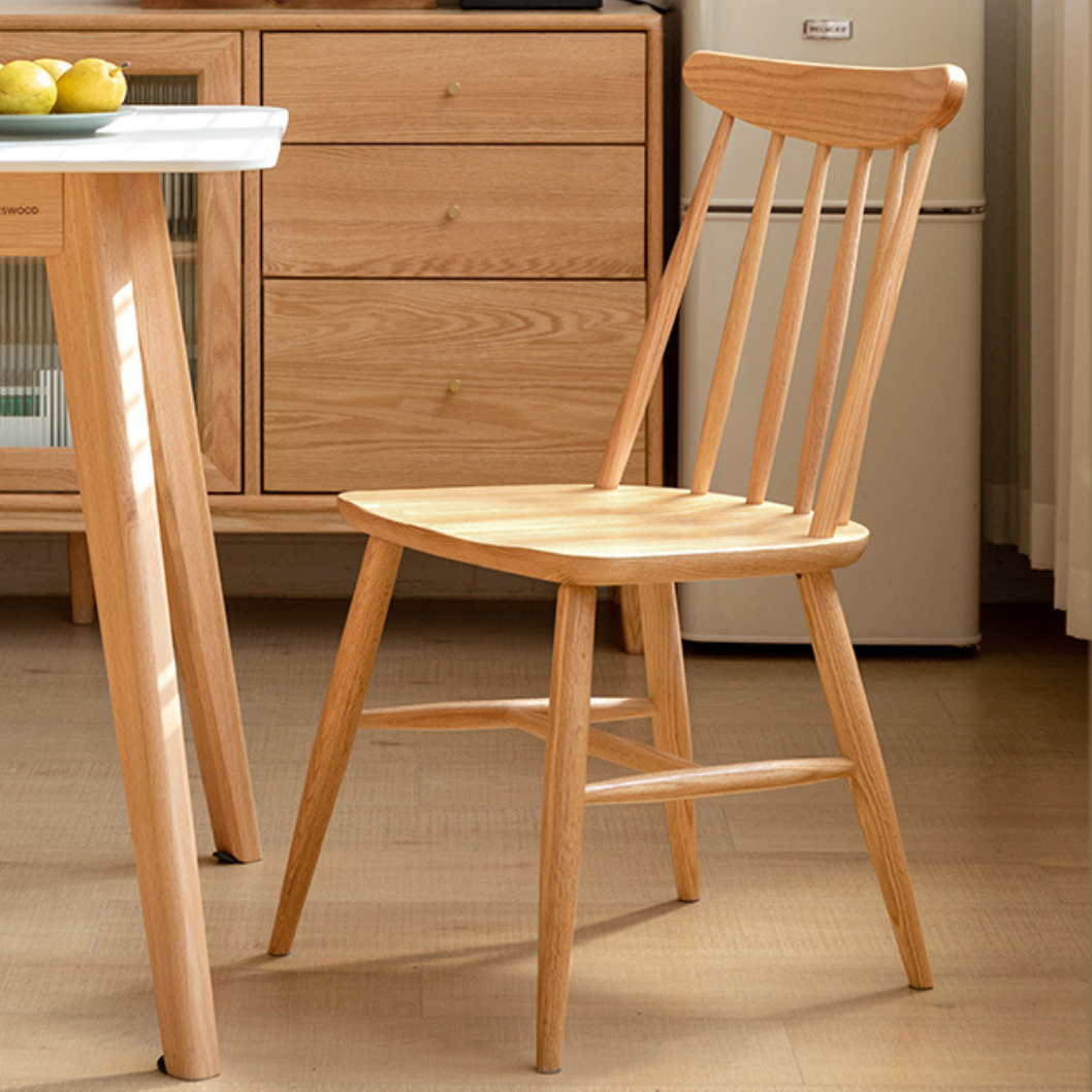 4 Pcs Set Ash Oak Cherry Beech Solid Wood Windsor Chair