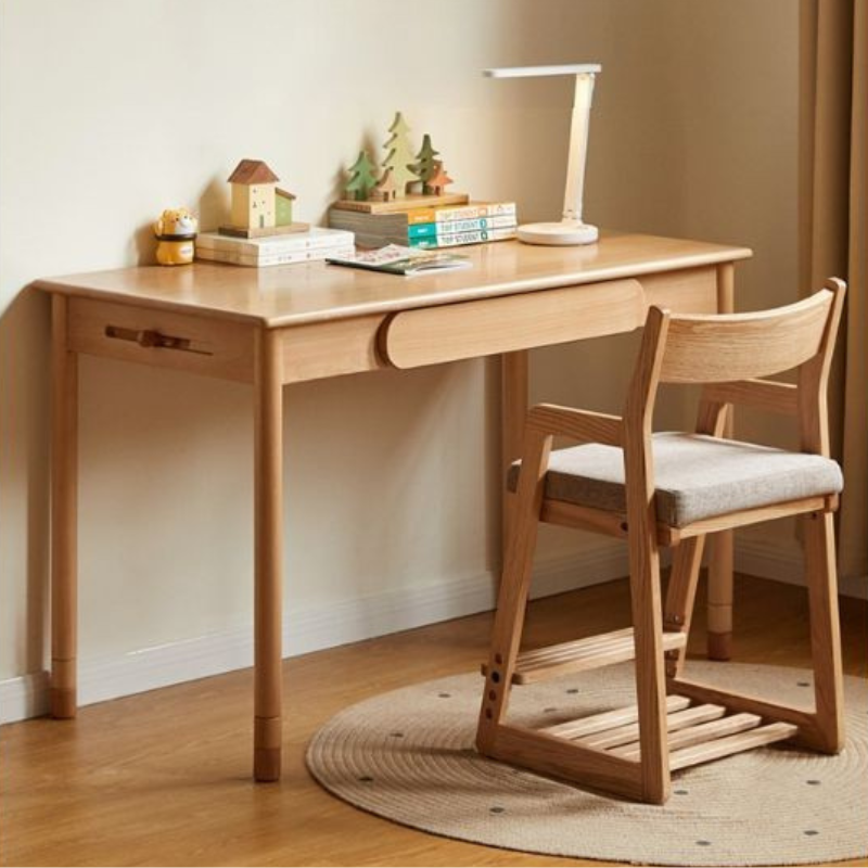 solid wood children's study table simple study room lifting desk ...