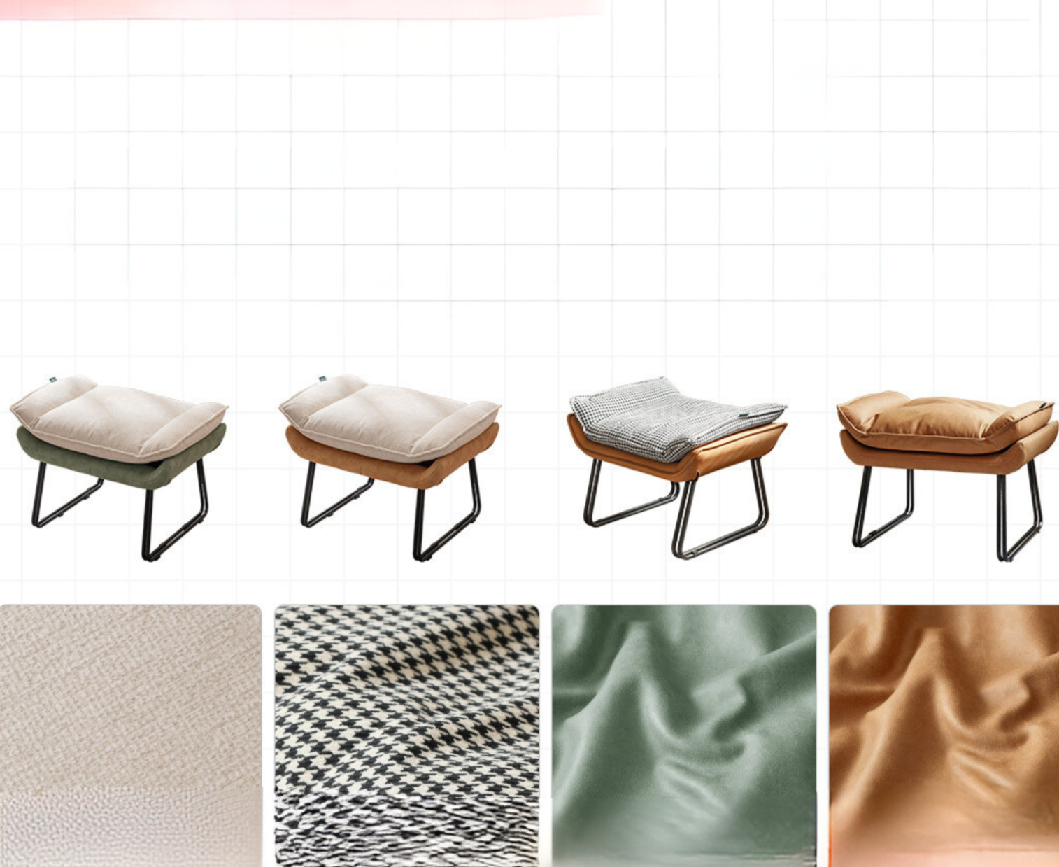 Technology Fabric Sofa Footstool Nordic Small Apartment Living Room ...