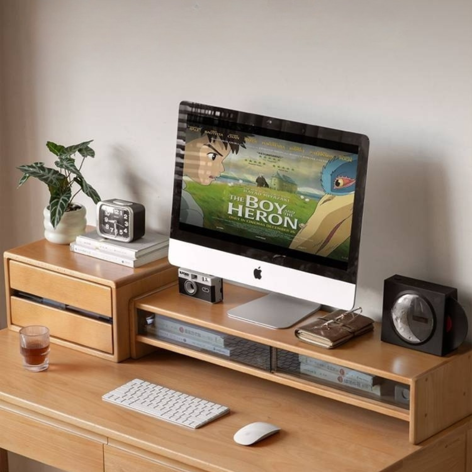 Beech Solid Wood Desktop organizer.