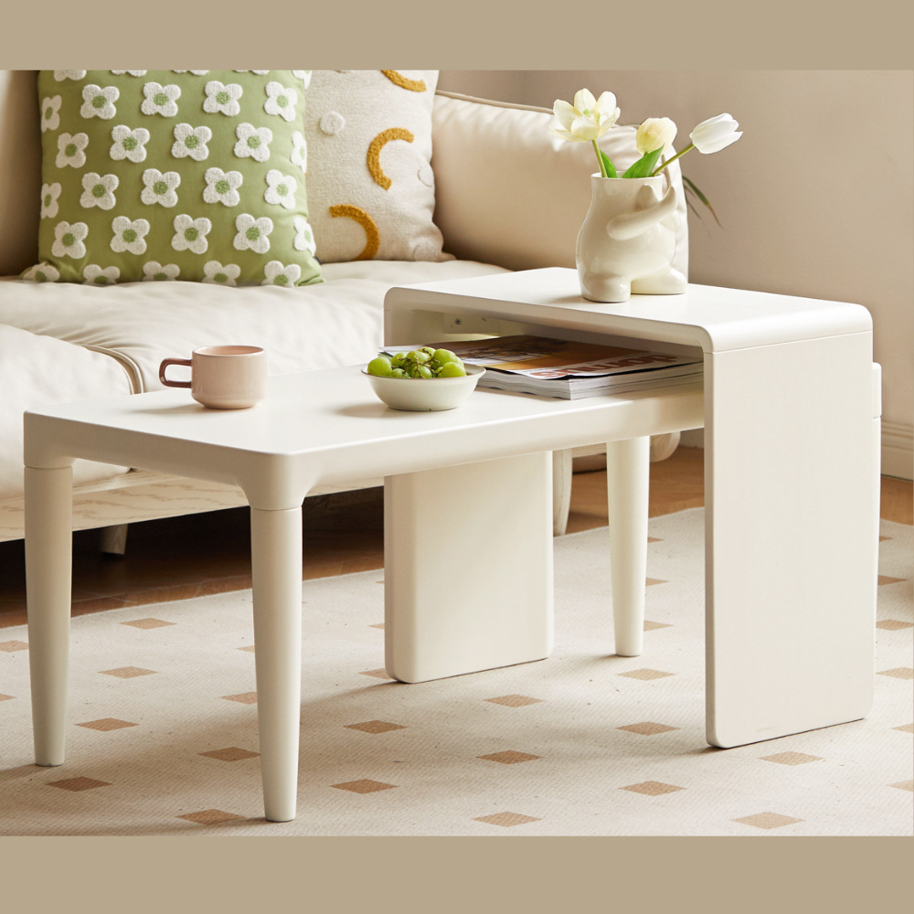 solid wood coffee table side table Nordic simple modern small apartment ...