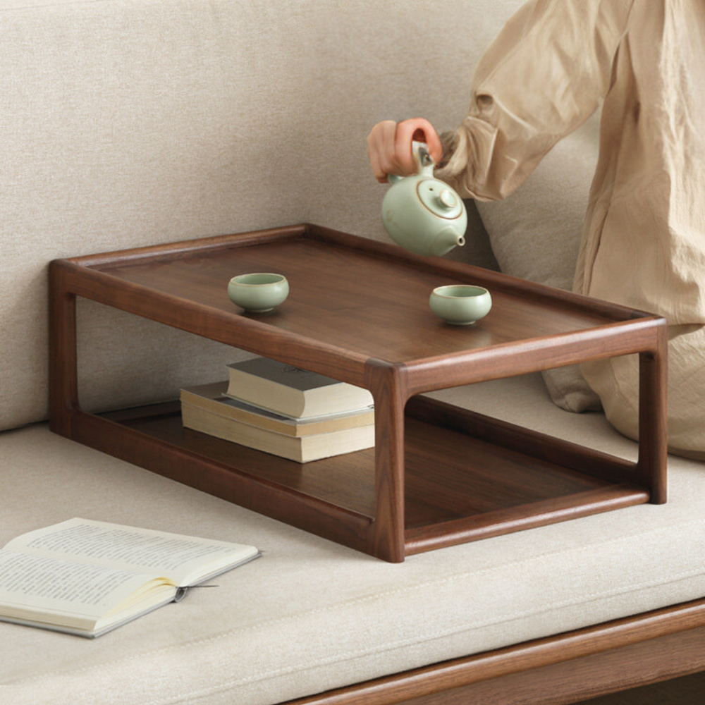 Solid wood kang table black walnut coffee table Luohan bed tea table ...