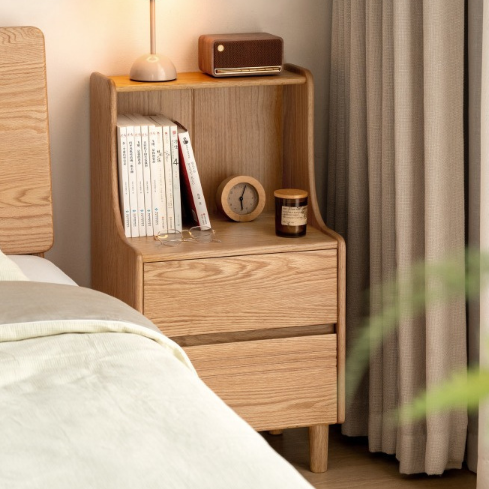 Solid Wood Bedside Table Home Simple Bedside Cabinet Bedroom Bedside ...