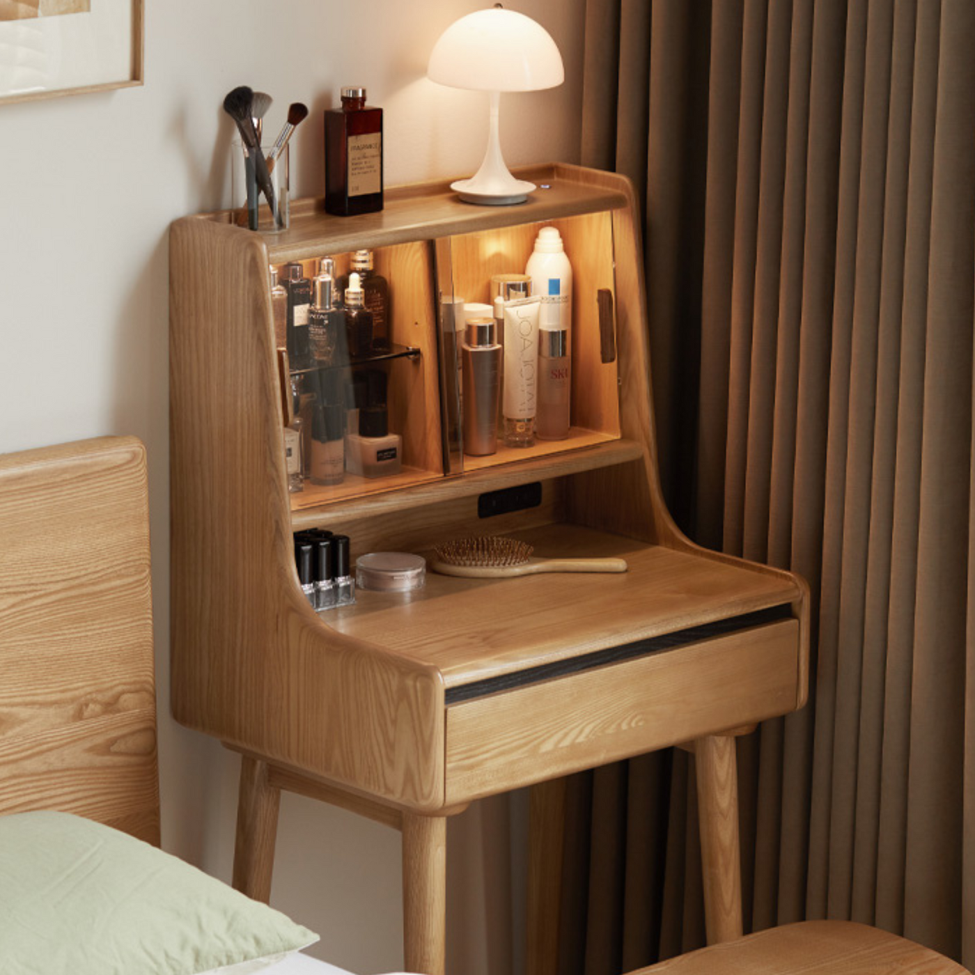Solid Wood Dressing Table Desk One Bedroom Ash Wood Dressing Table ...