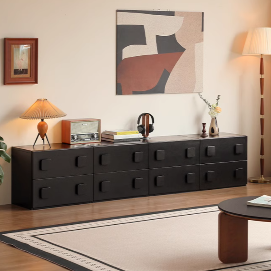 Solid Wood TV Cabinet Living Room French Retro Floor Carmen Cabinet ...