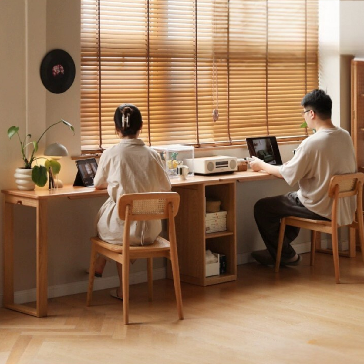 solid wood desk with drawer home oak double computer desk side by side ...