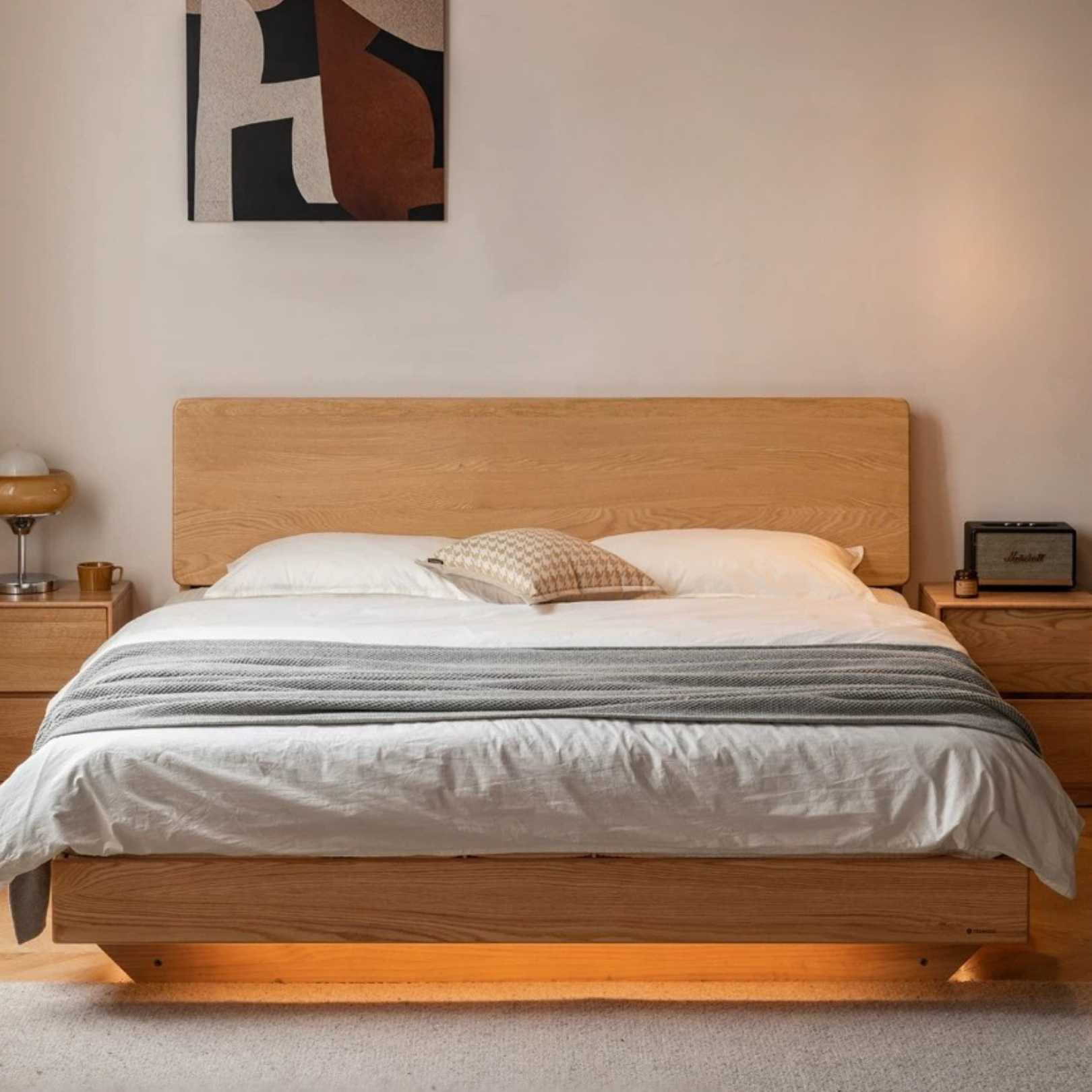 Nordic solid wood bed air pressure rod box storage bed modern ...