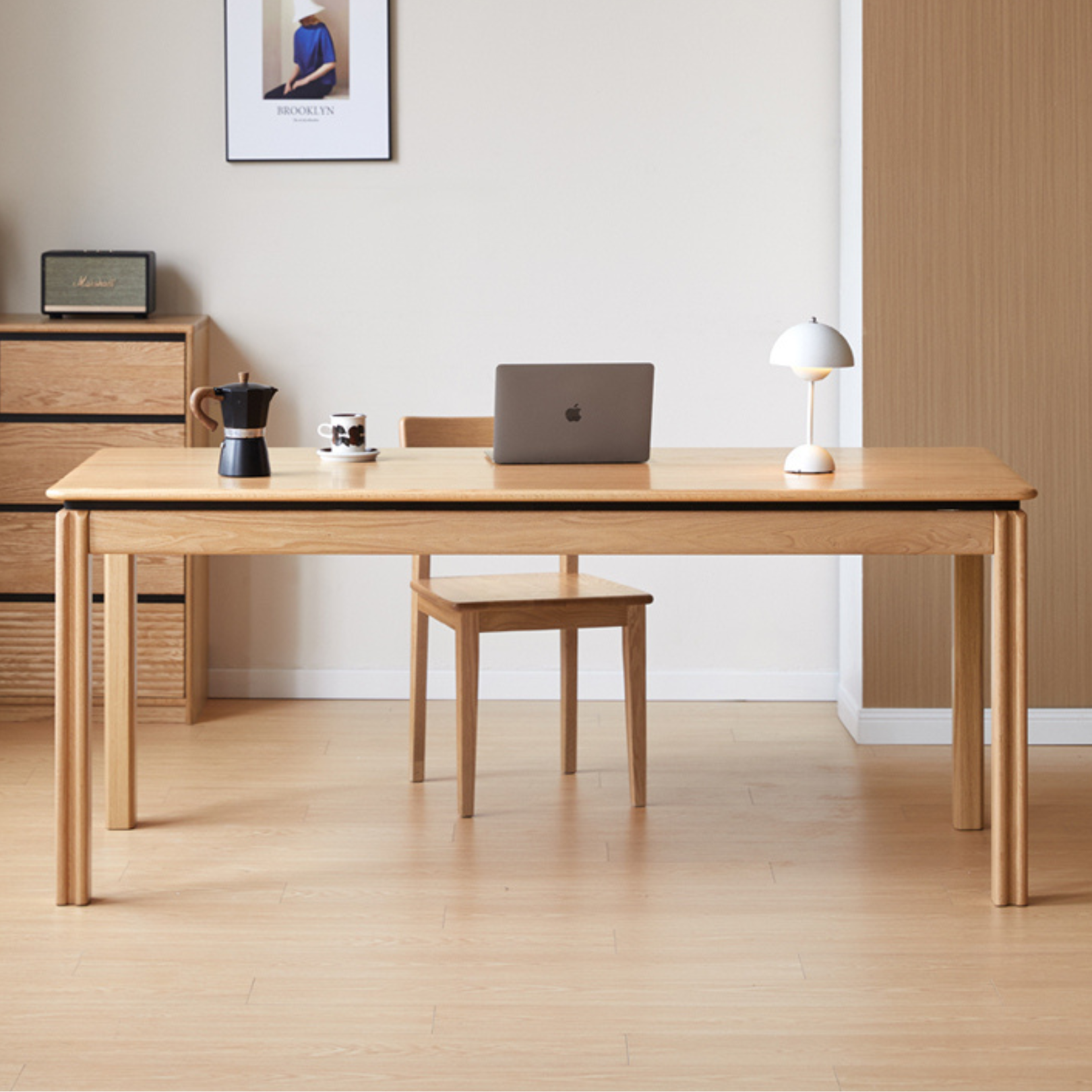 Solid Wood Dining Table Simple Modern Restaurant Dining Table Oak ...