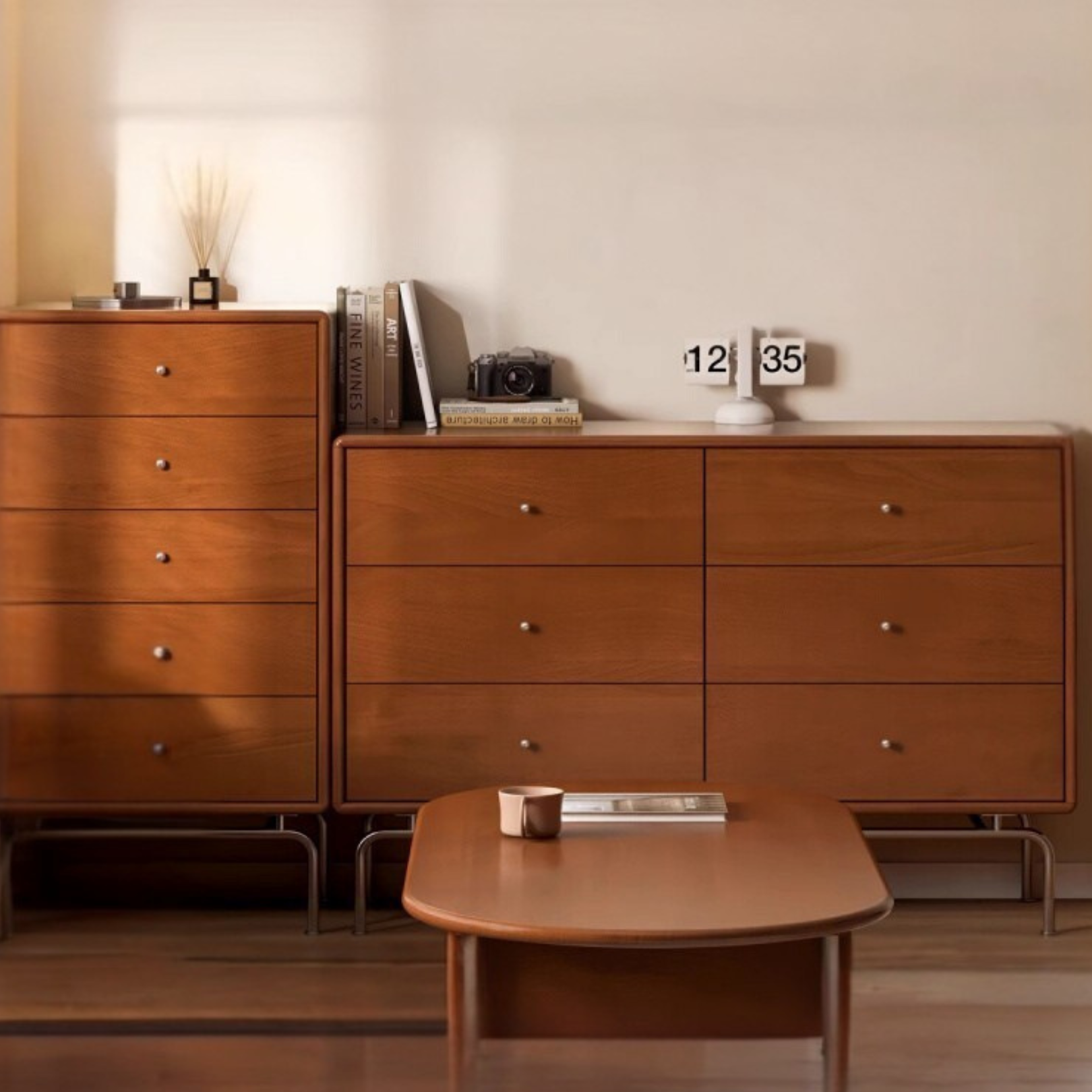 Solid Wood Bucket Cabinet Bedroom Retro Five Bucket Cabinet Home ...