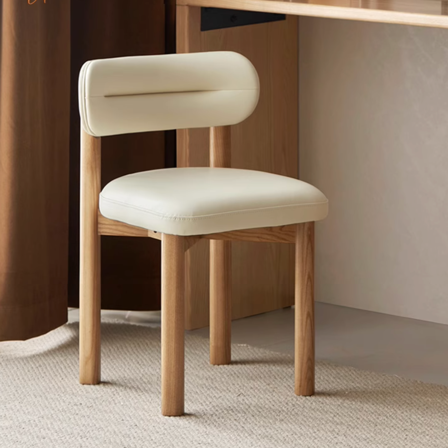 Ash, Red Oak Solid Wood Modern Style Makeup Chair