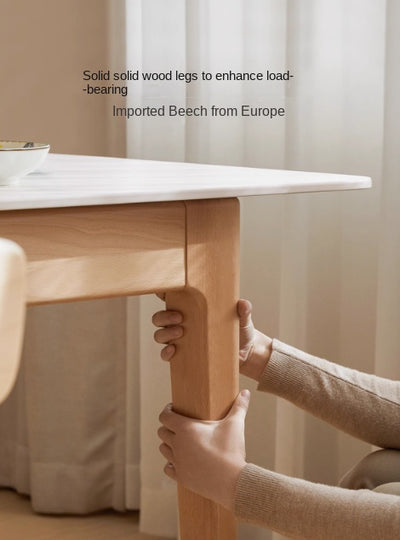 Rock Plate Dining Table Modern and Simple Household Beech Folding ...