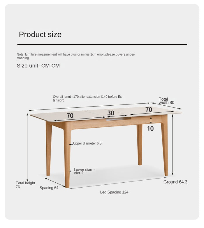 Rock Plate Dining Table Modern and Simple Household Beech Folding ...