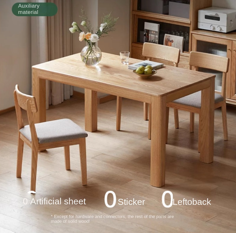 Solid Wood Dining Table Restaurant Dining Table Household Small Unit Rectangular Dining Table ...