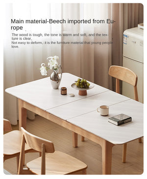 Rock Plate Dining Table Modern and Simple Household Beech Folding ...