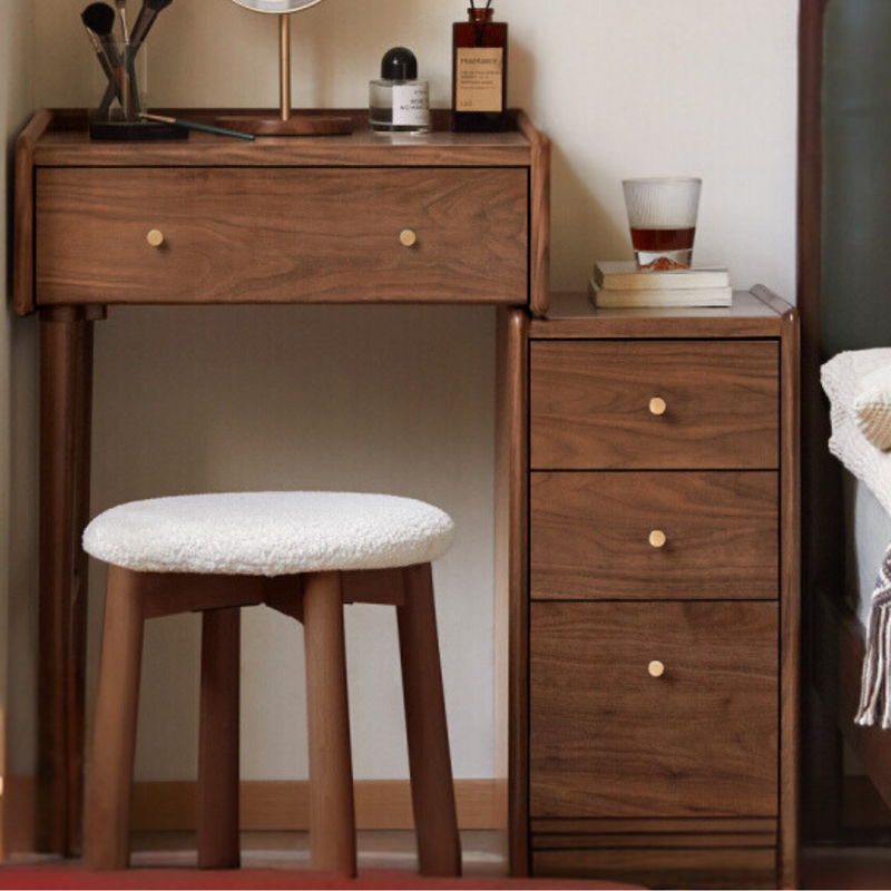 Solid wood dressing table cabinet integrated small apartment telescopic ...