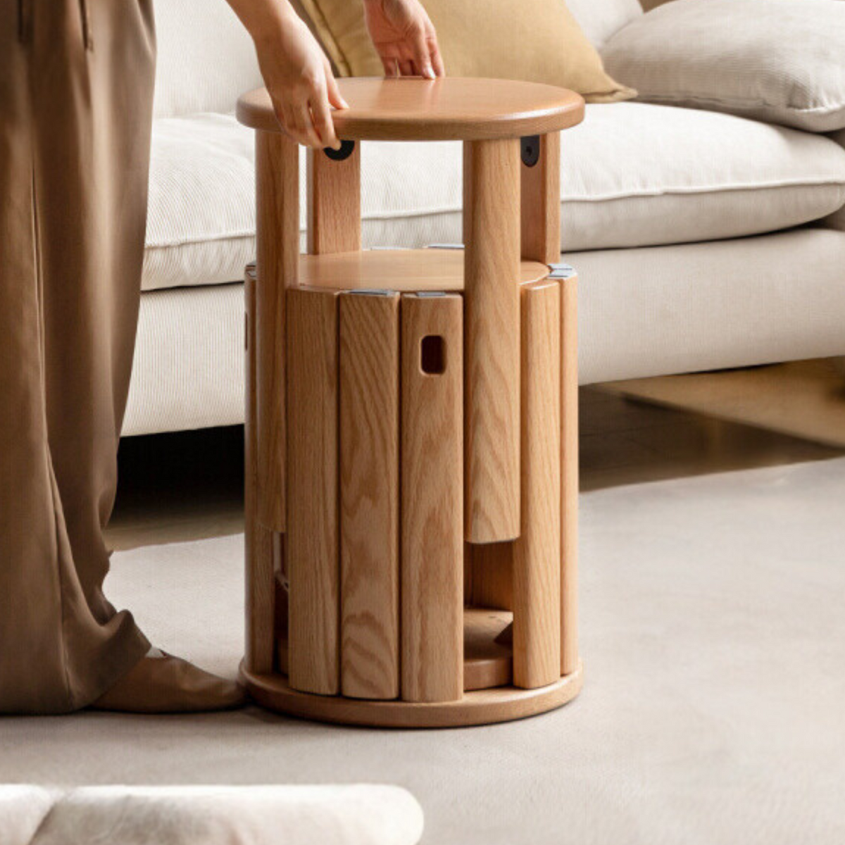 Solid Wood Stacking Stool Restaurant Home Stackable Stool Oak Stacking ...