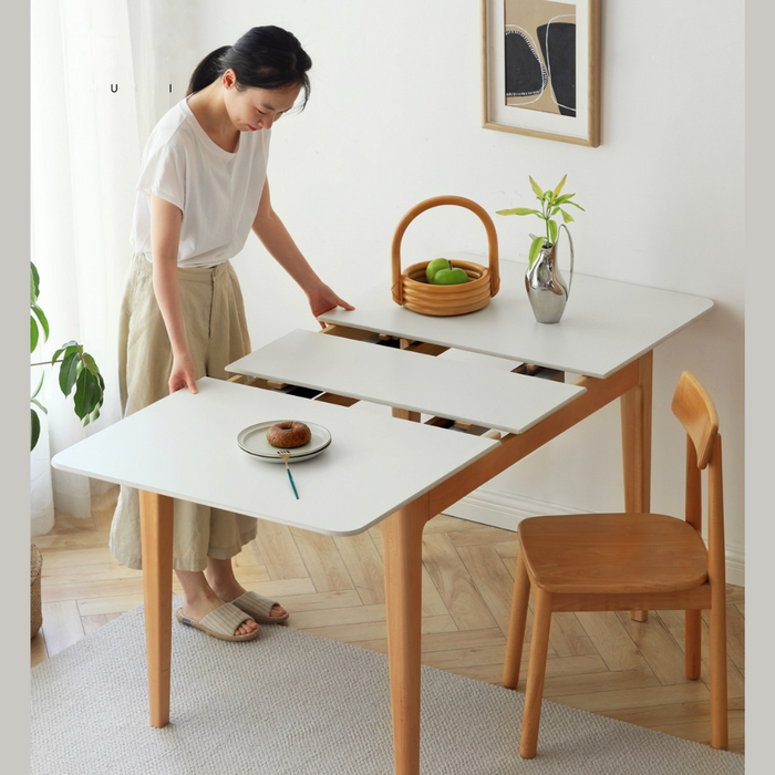 Rock Plate Dining Table Modern and Simple Household Beech Folding ...