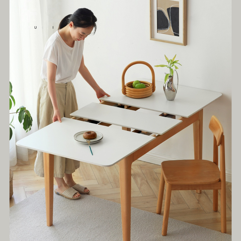 Rock Plate Dining Table Modern and Simple Household Beech Folding ...