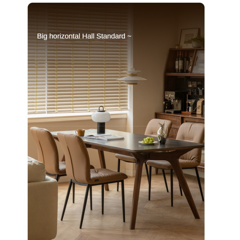 solid wood dining table modern minimalist home black walnut slate table ...