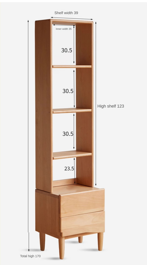 solid wood bedside table, modern minimalist and elevated storage rack ...