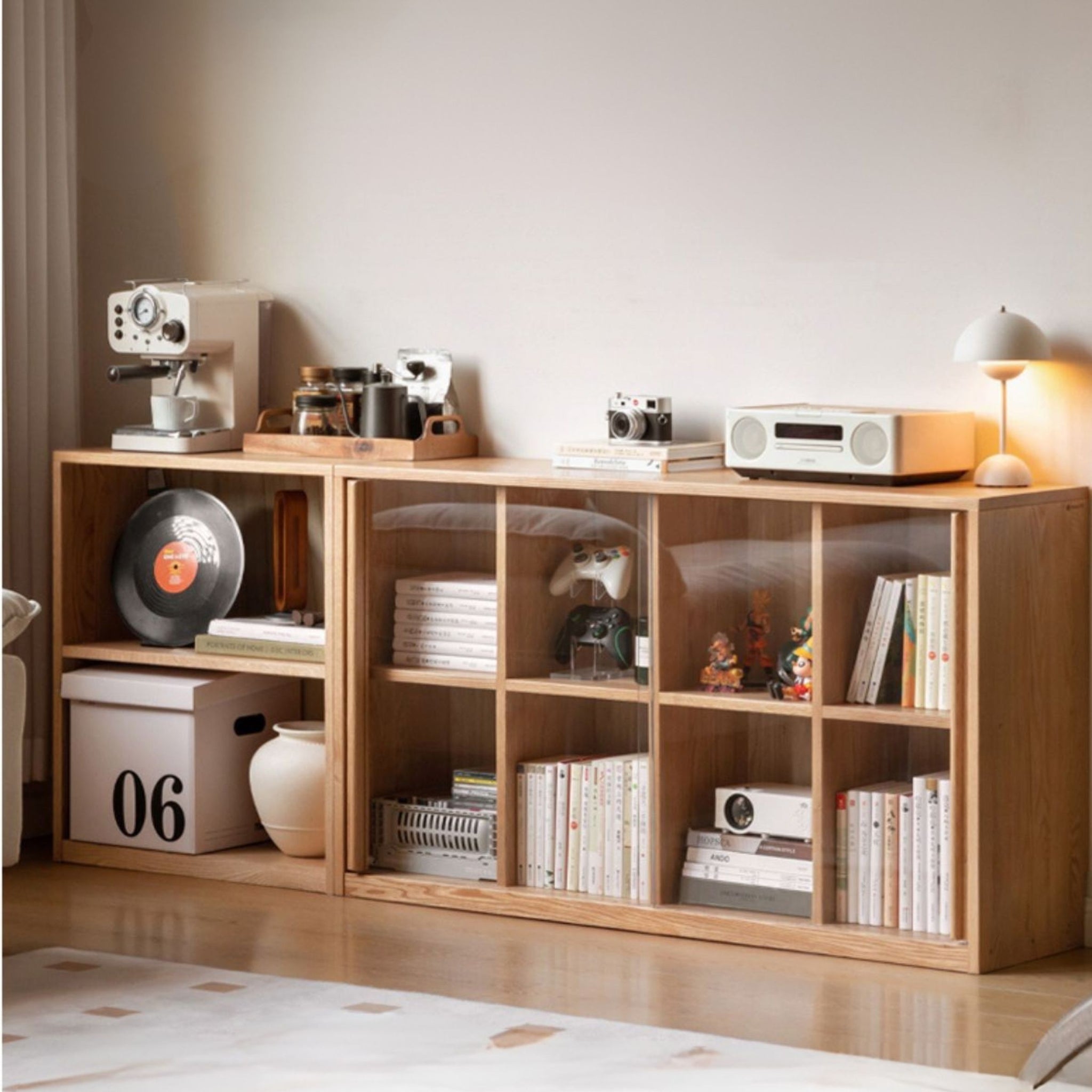 solid wood combination bookcase study low cabinet simple storage ...