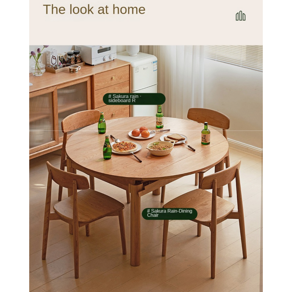 solid wood retractable dining table medieval cherry wood round table home dining table small ...