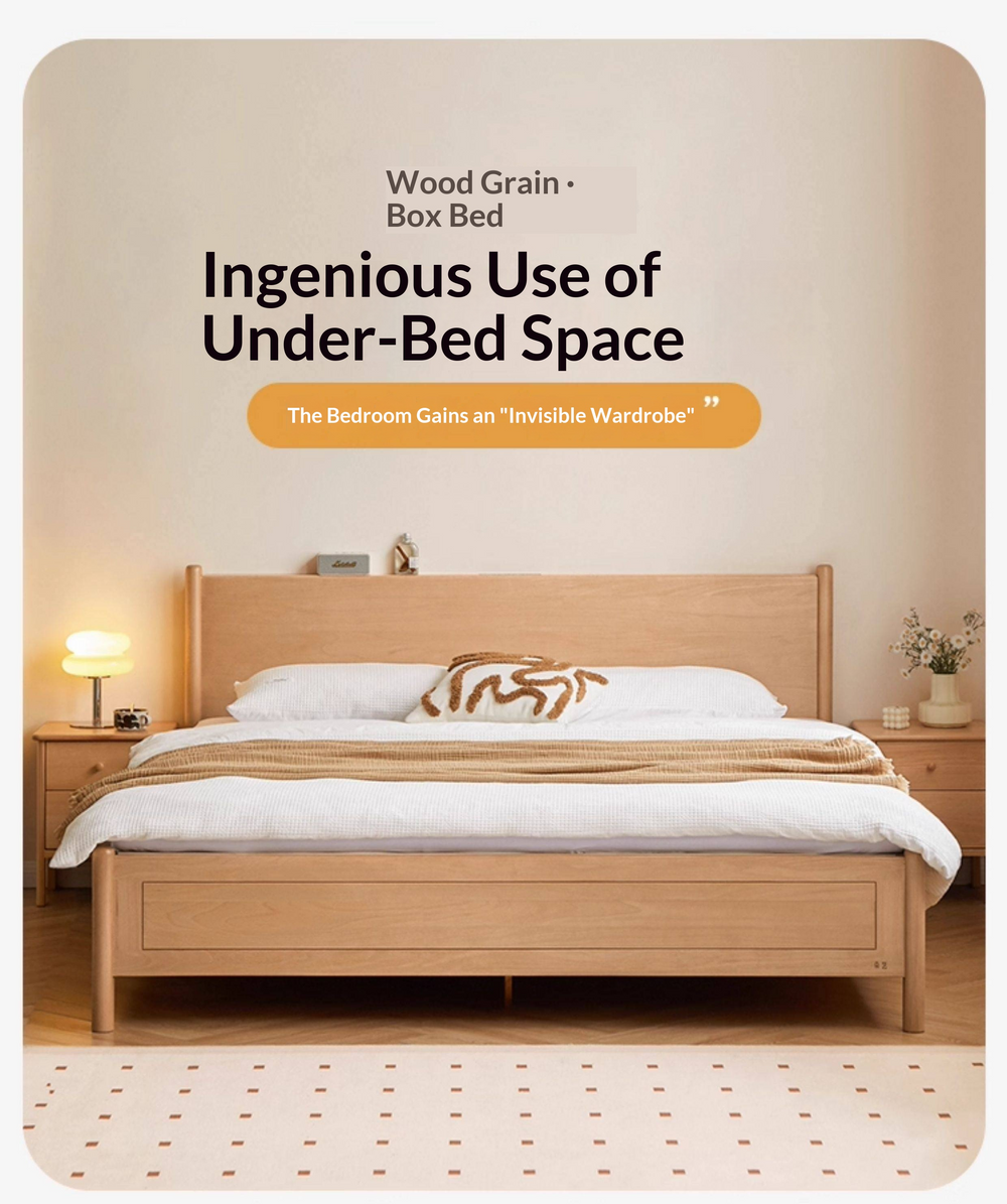 Beech Solid Wood Box Bed — Simple Design, Multi-Functional Bed