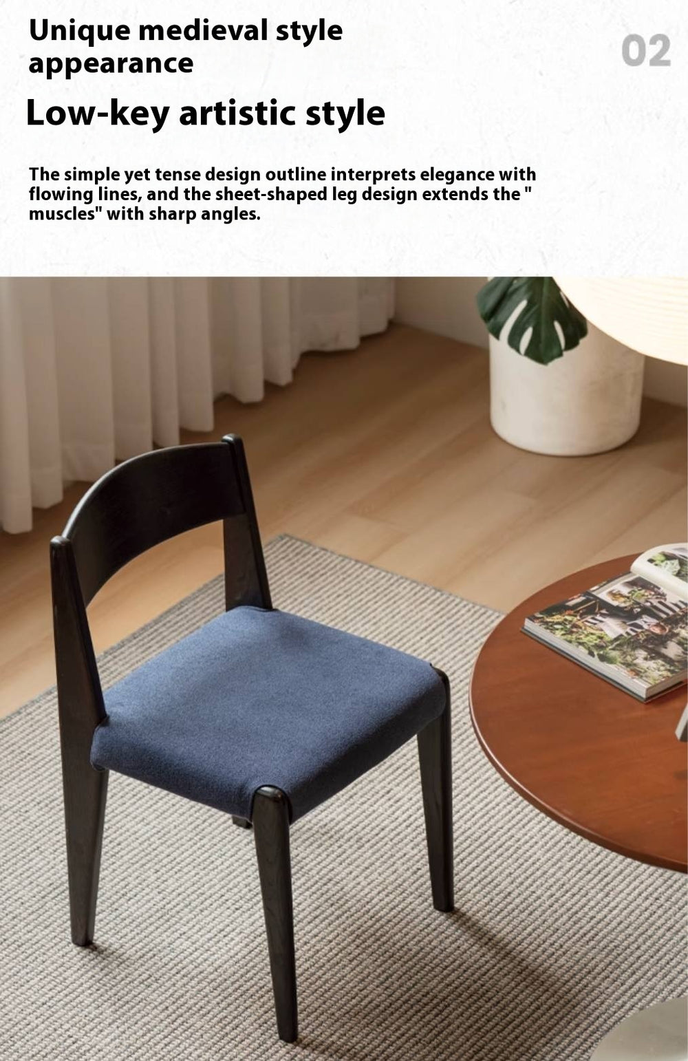 Solid Wood Retro Style Dining Chair