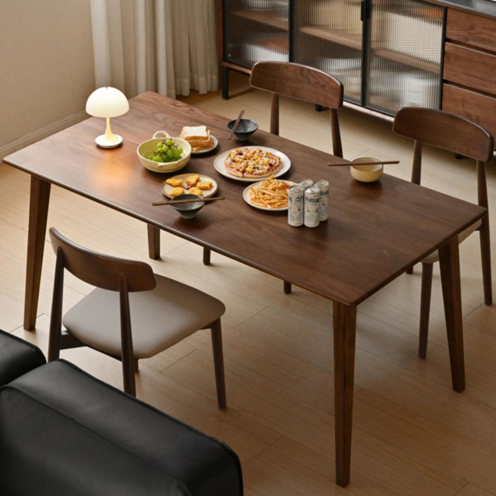 Wood Solid Wood Dining Table Black Walnut Wood Household Dining Table ...