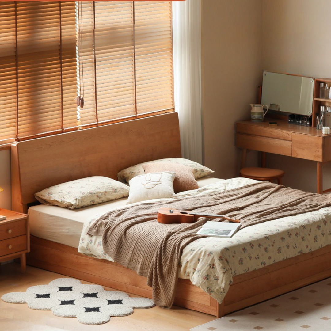 Cherry Solid Wood High-Pressure Box Bed