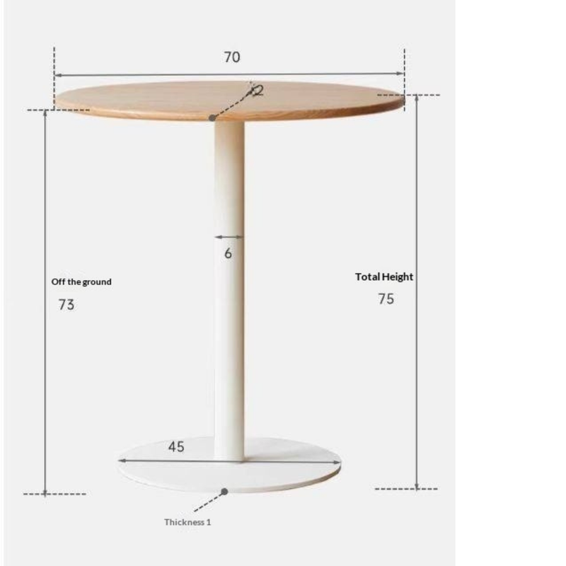 Solid wood dining table simple oak round table home small apartment ...