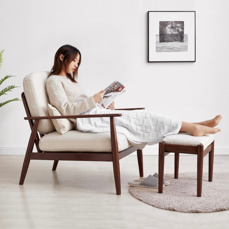 all solid wood sofa and chair combination simple bedroom single chair ...