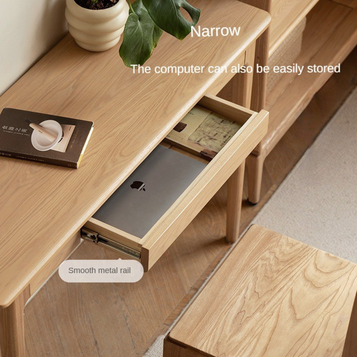 solid wood desk small apartment narrow desk 40cm home study writing ...