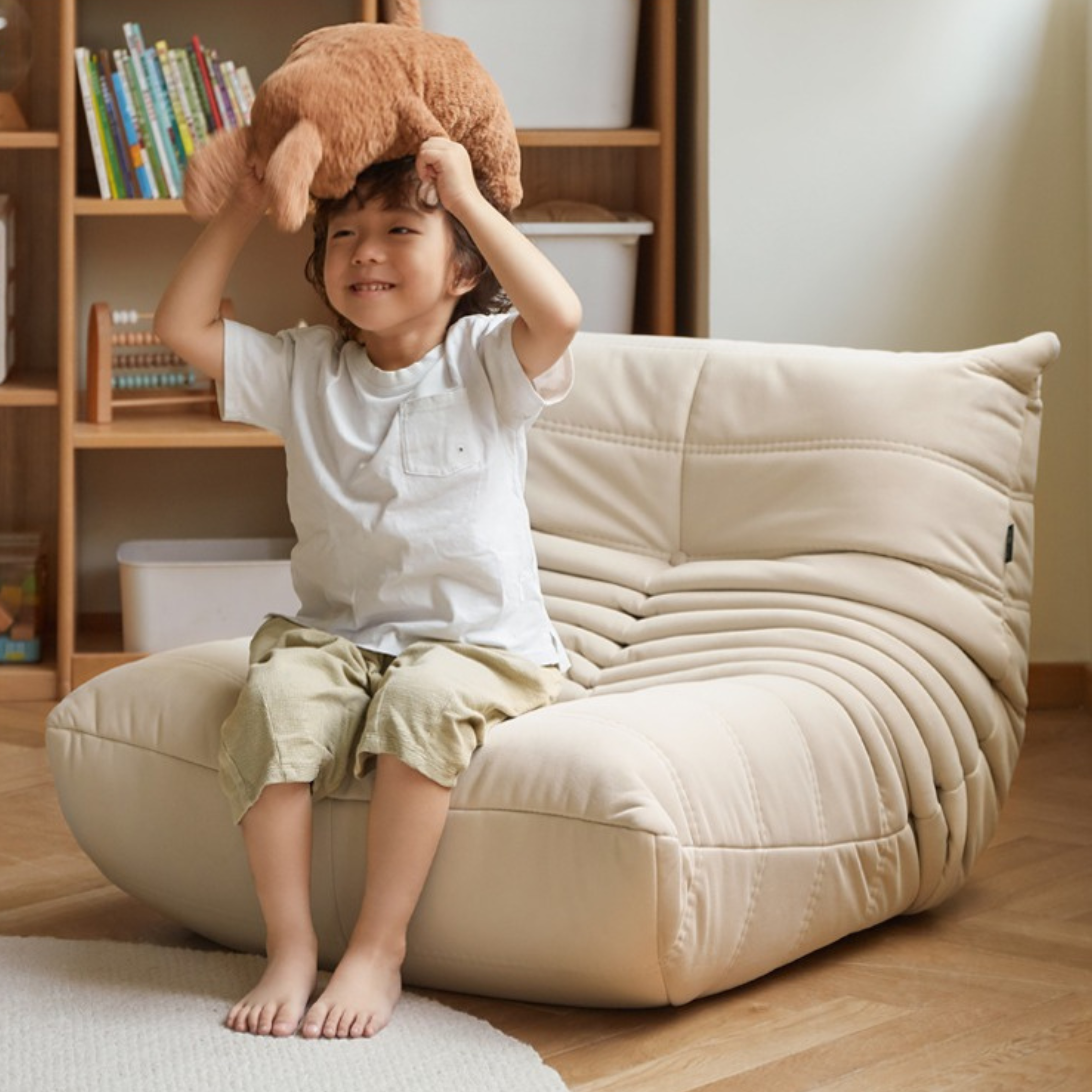 Children s Lazy Sofa Living Room Balcony Floor to Floor Leisure Lying Chair Modern and Simple Caterpillar Sofa Chair