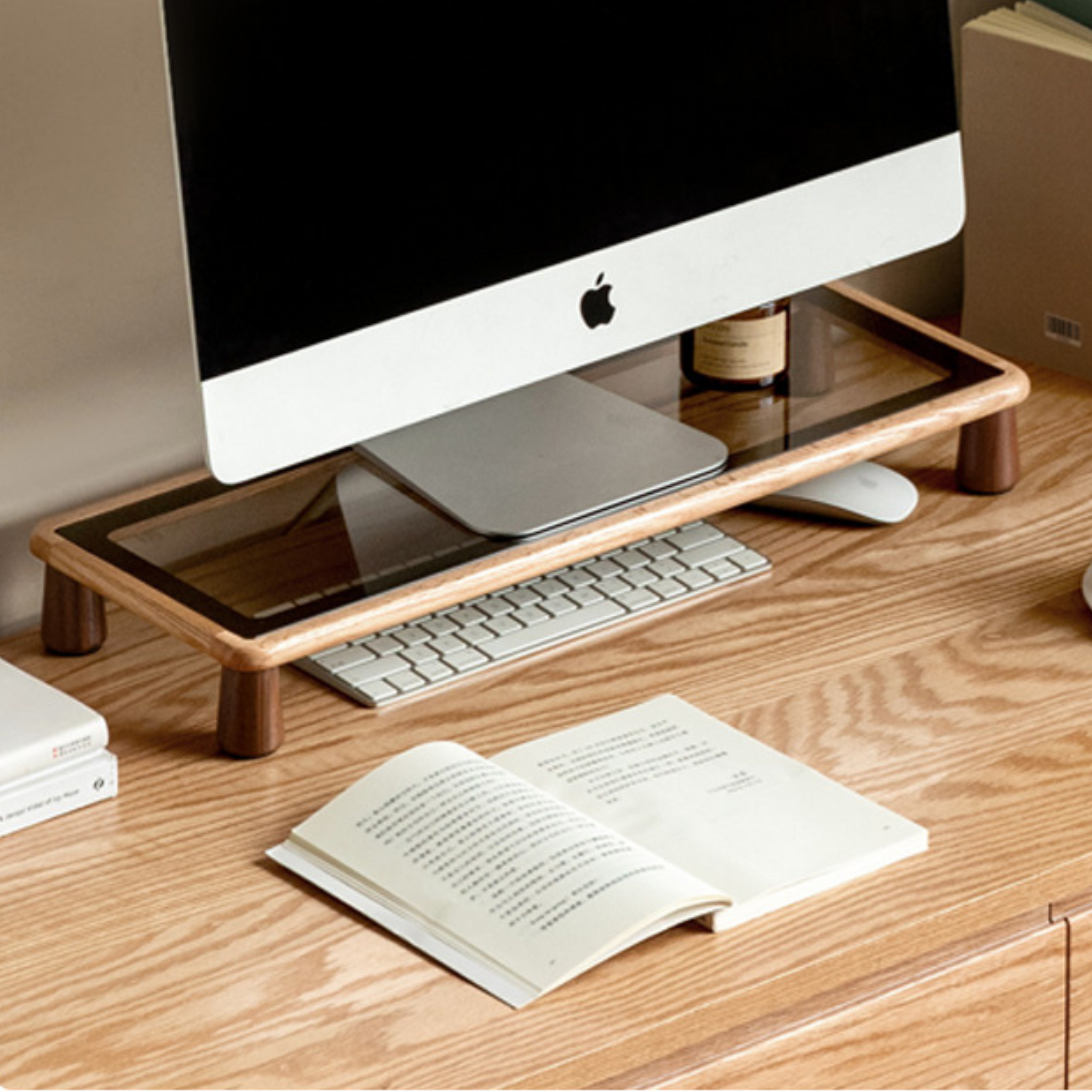 solid wood desktop computer increased desktop monitor screen increased ...