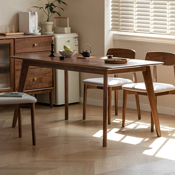 solid wood dining table and chairs modern minimalist North American ...