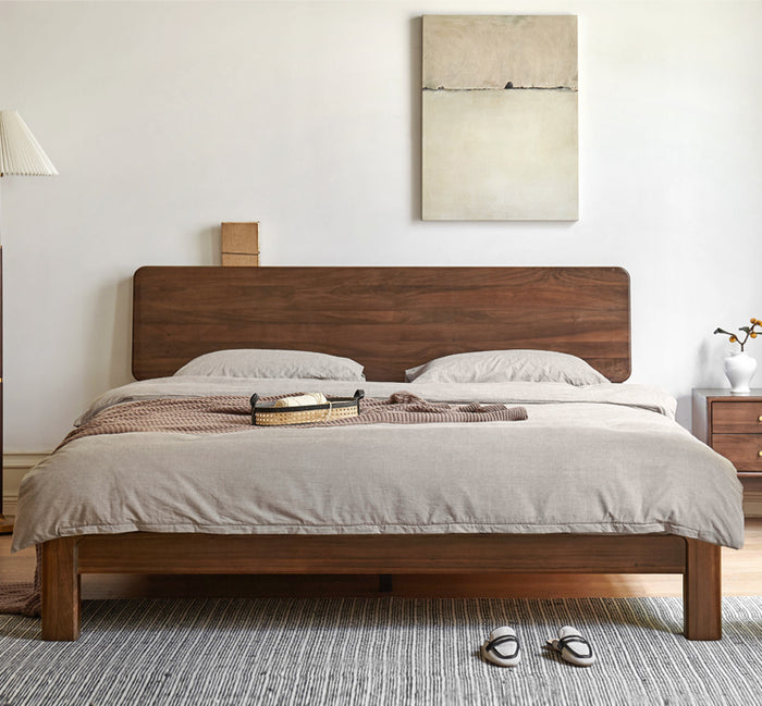 Teak Solid Wood, Black Walnut Solid Wood Bed