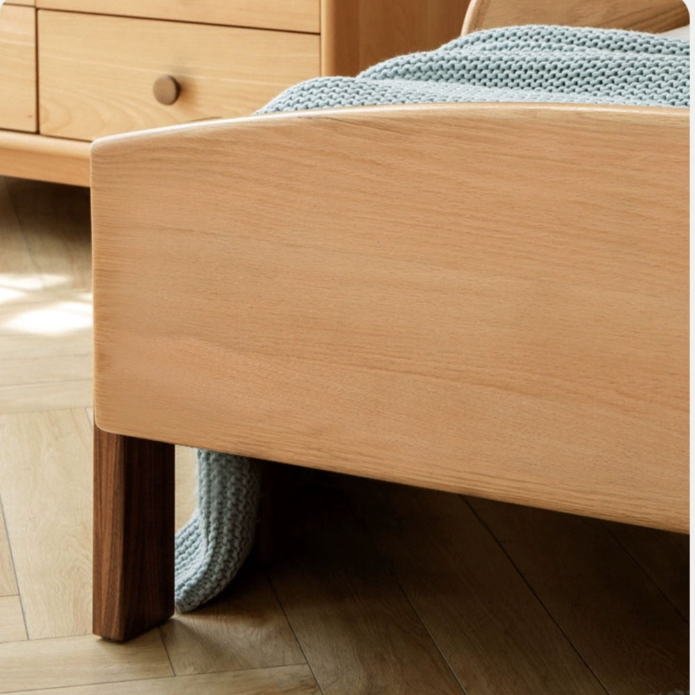 Oak, Beech Solid Wood Telescopic Toddler Bed From 57 in (145 cm) to 80