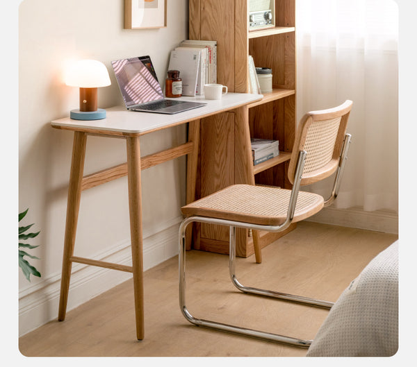 Oak, Cherry Solid Wood Narrow Office Desk