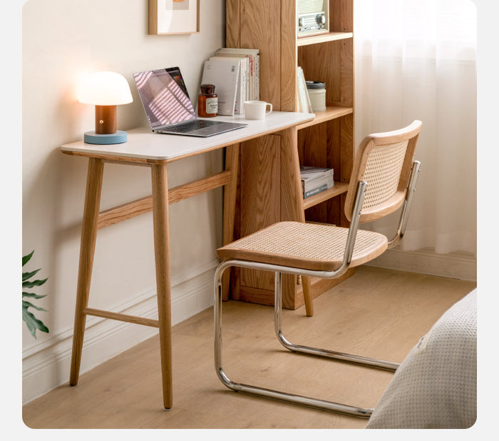 Oak, Cherry Solid Wood Narrow Office Desk