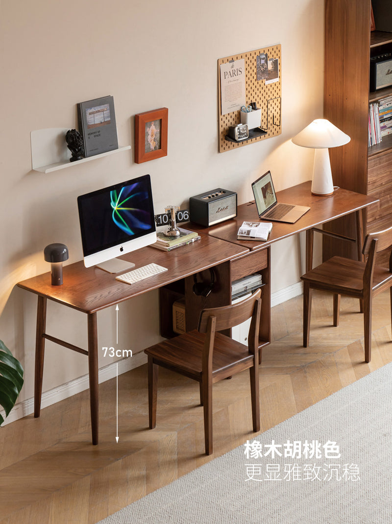 Oak solid wood Double Office desk: