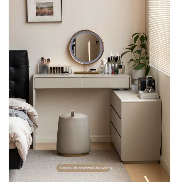 Solid Wood Dressing Table Bedroom Simple Retractable Dressing Table ...
