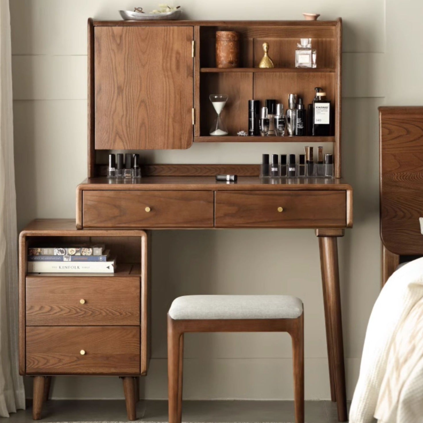 Solid Wood Dressing Table Mirror Blocking Simple Dressing Table Bedroom ...