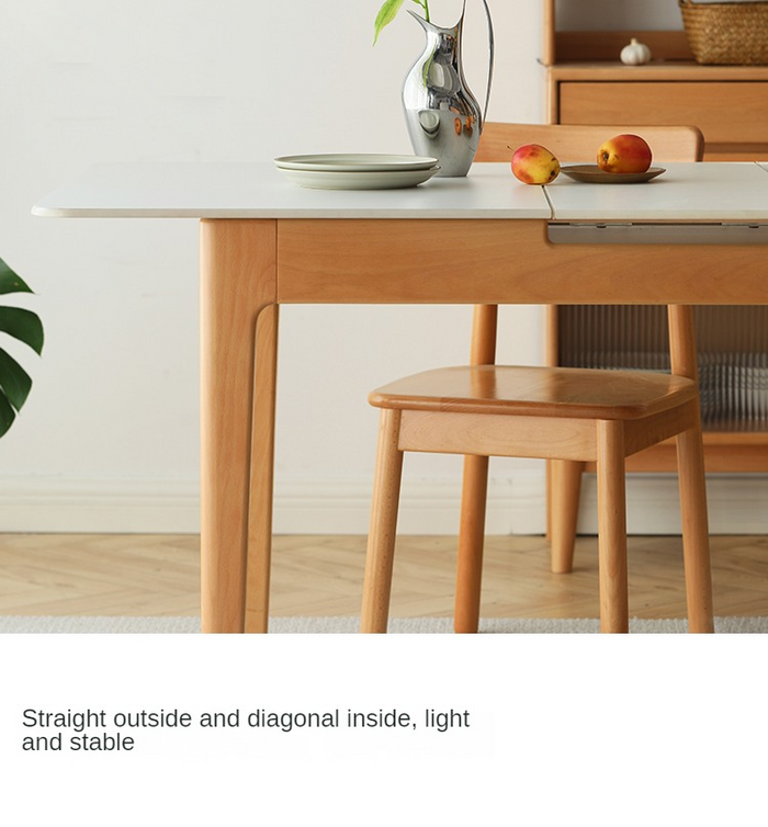 Rock Plate Dining Table Modern and Simple Household Beech Folding Dining Table Nordic Small Unit ...