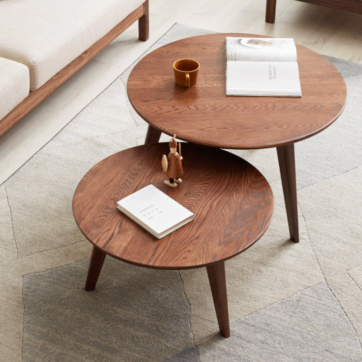 Wood Pure Solid Wood Tea Table Sofa Side Table Size Combination Living ...