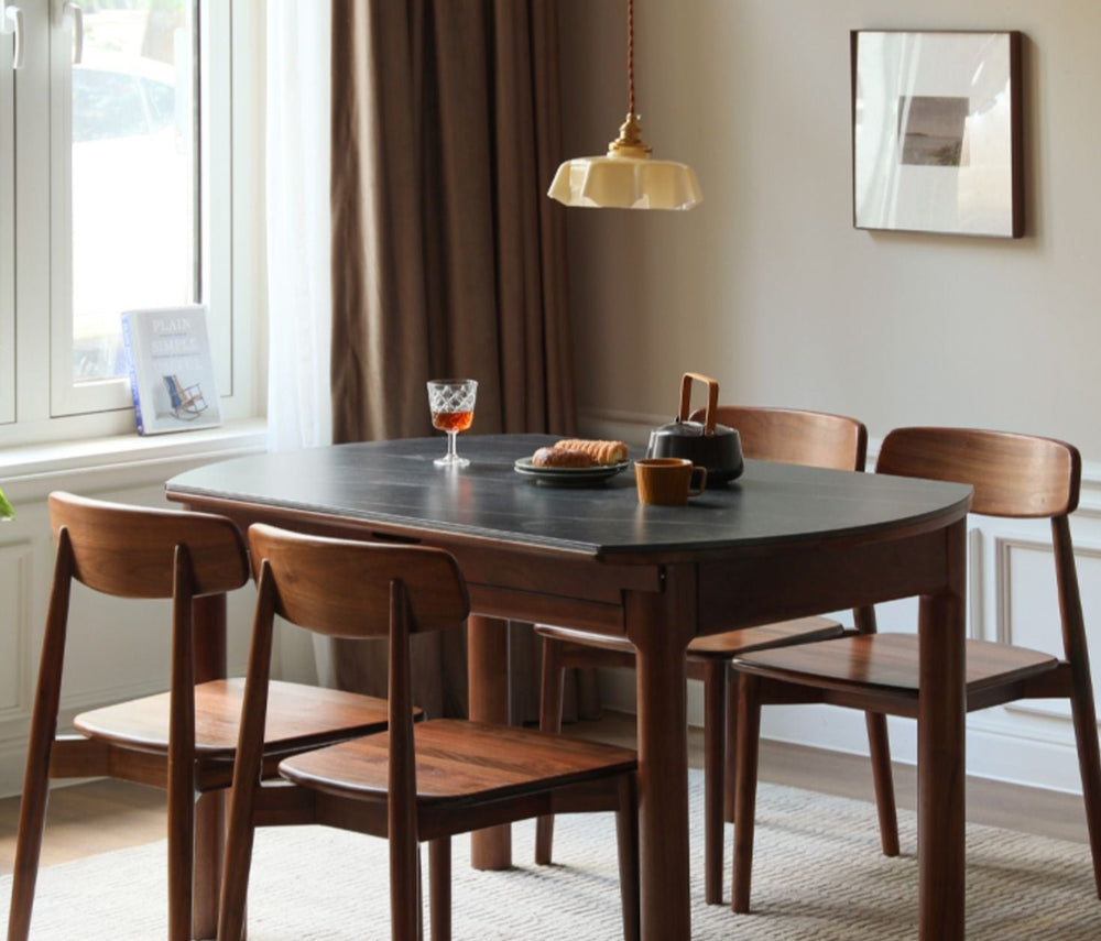 solid wood slab dining table home small apartment folding dining table ...