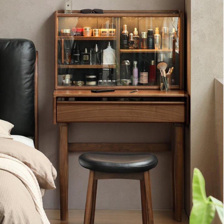 Solid Wood Dressing Table Light Luxury Bedroom Skeleton Line Dressing ...