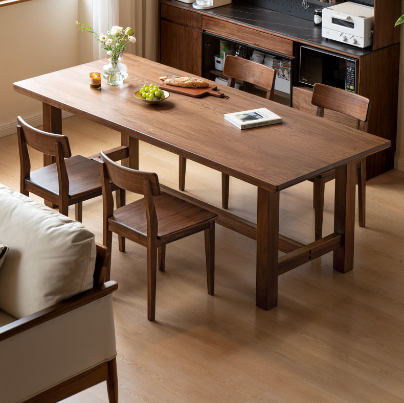 pure solid wood dining table Nordic black walnut table and chair ...