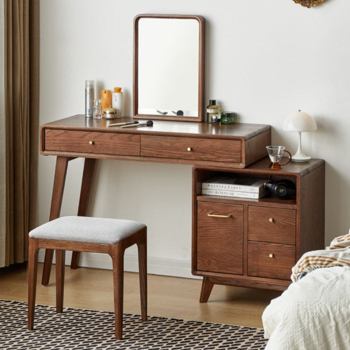 full solid wood makeup table dressing table locker integrated oak ...