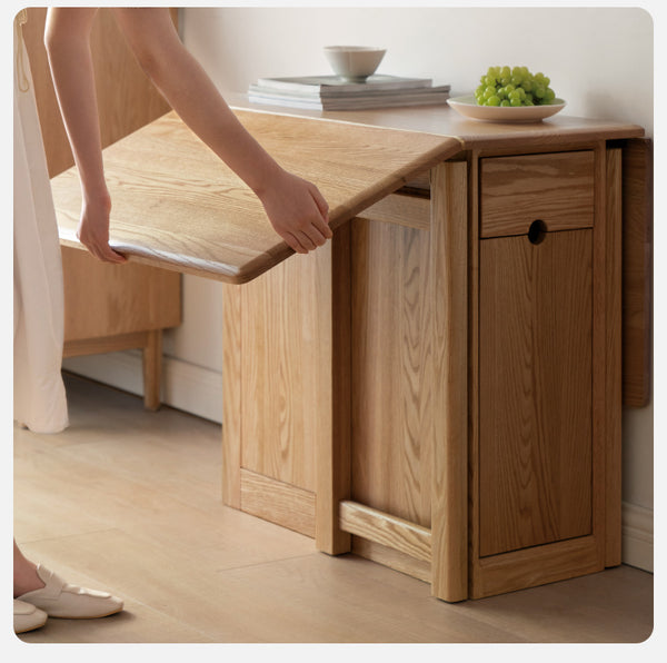 Ash, Oak Solid Wood Folding Dining Table